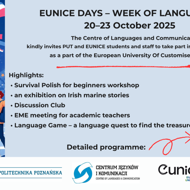 EUNICE DAYS – WEEK OF LANGUAGES | Politechnika Poznańska